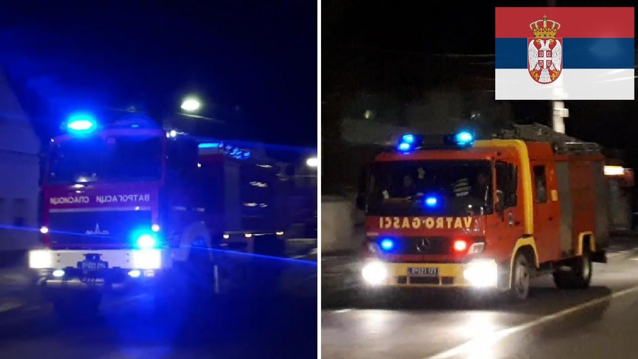 Two Fire Trucks Returning to the Station with Lights | FRB Belgrade ...