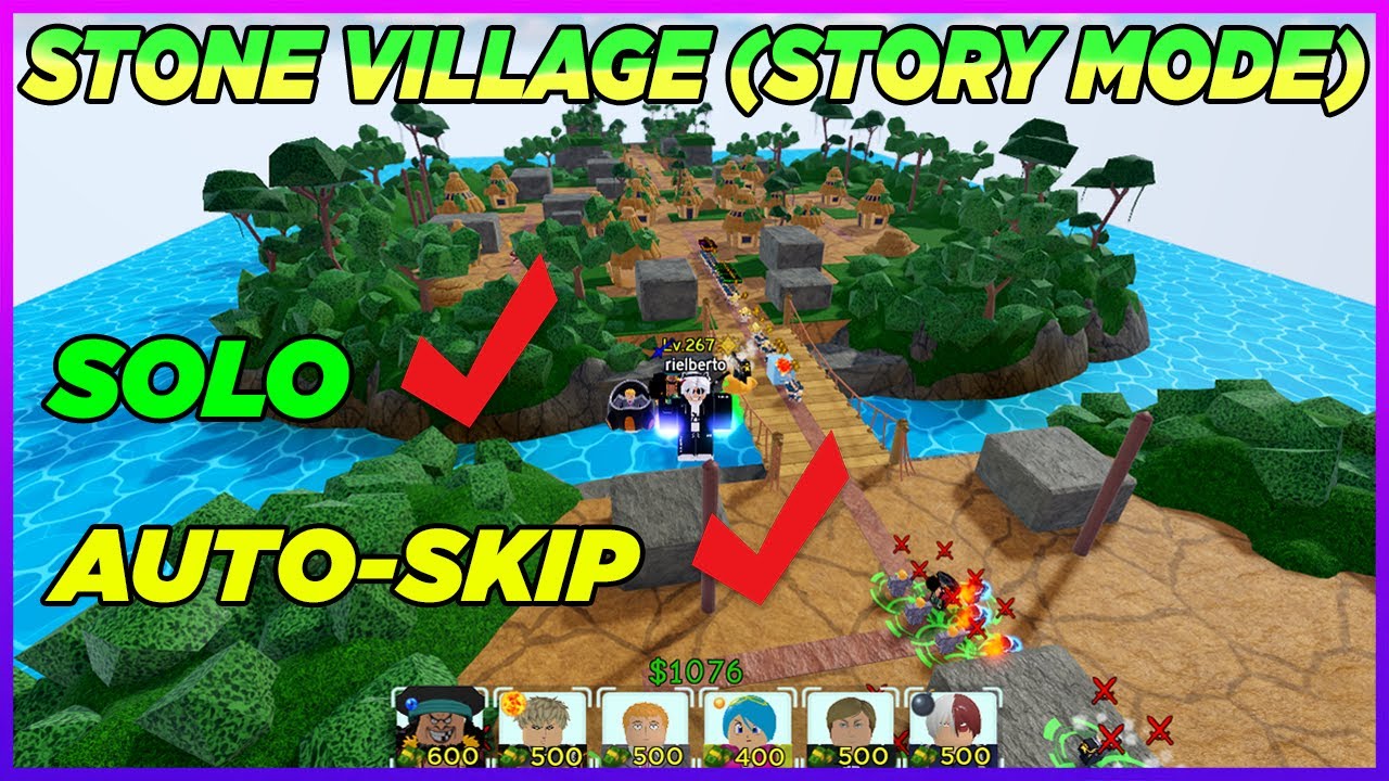 ASTD How To Solo Stone Village (Auto-Skip On) | Roblox All Star Tower ...