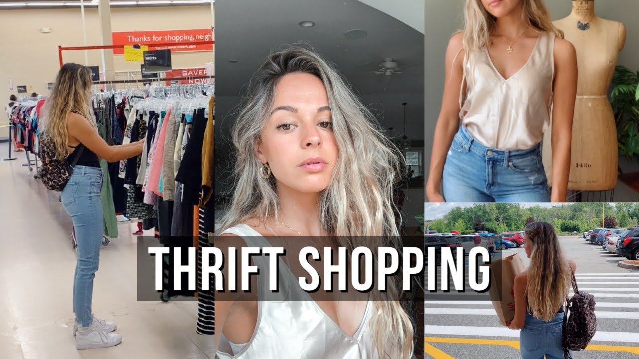 THRIFT SHOPPING | Silk top, Sweatshorts + more! | Rachel Brunelle - YouTube