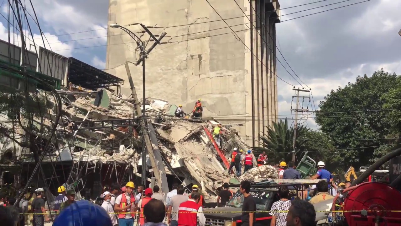 Building collapse Mexico City earthquake September 19, 2017 - YouTube