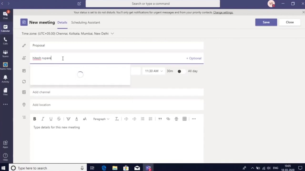 [V] How to Setup Meetings in Microsoft Teams - YouTube