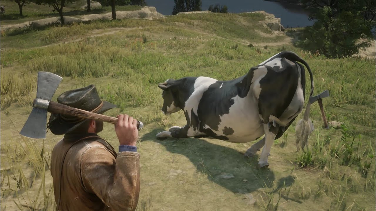 RDR2 - Hunting all cows in a plain field - YouTube