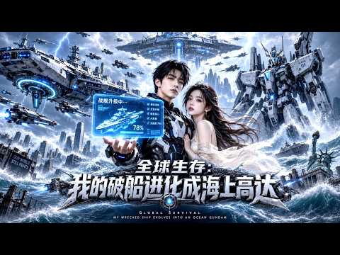 【Multi Sub】末世海洋絕境求生！我的破爛小船竟能無限升級，帶著兩大美女，征服整片海洋 #aivideo #逆襲