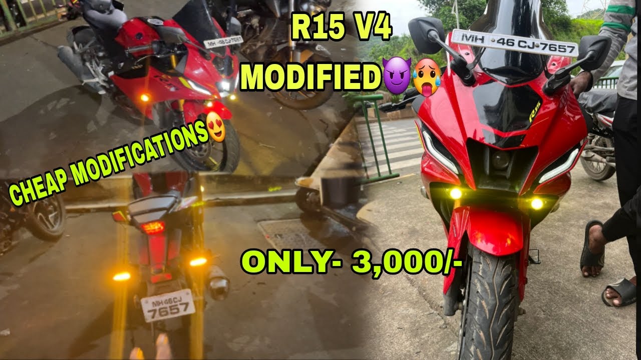 CHEAP MODIFICATIONS FOR R15 V4 😍| MODIFICATION UNDER 3,000/- R15 V4 ...