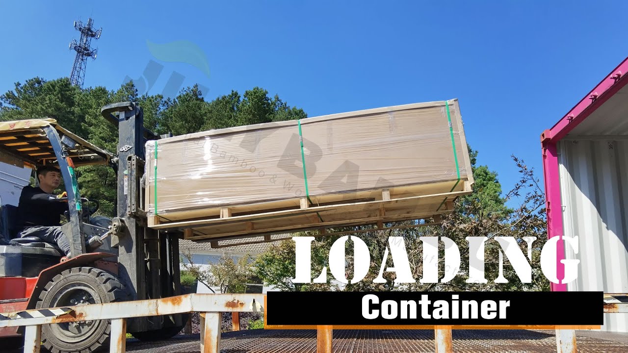 Loading container bamboo plywood - YouTube