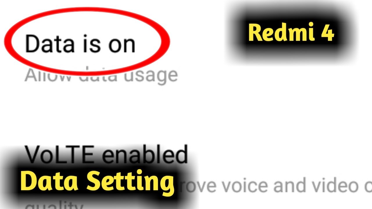 Redmi 4 Data Setting - YouTube