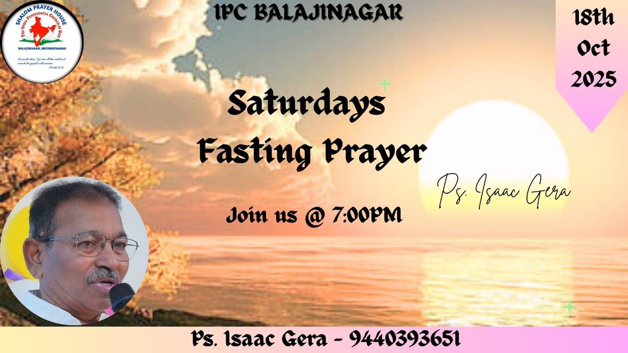🔴 Saturday's fasting prayer - 18/10/2025- Ps. Isaac Gera🔴 - YouTube