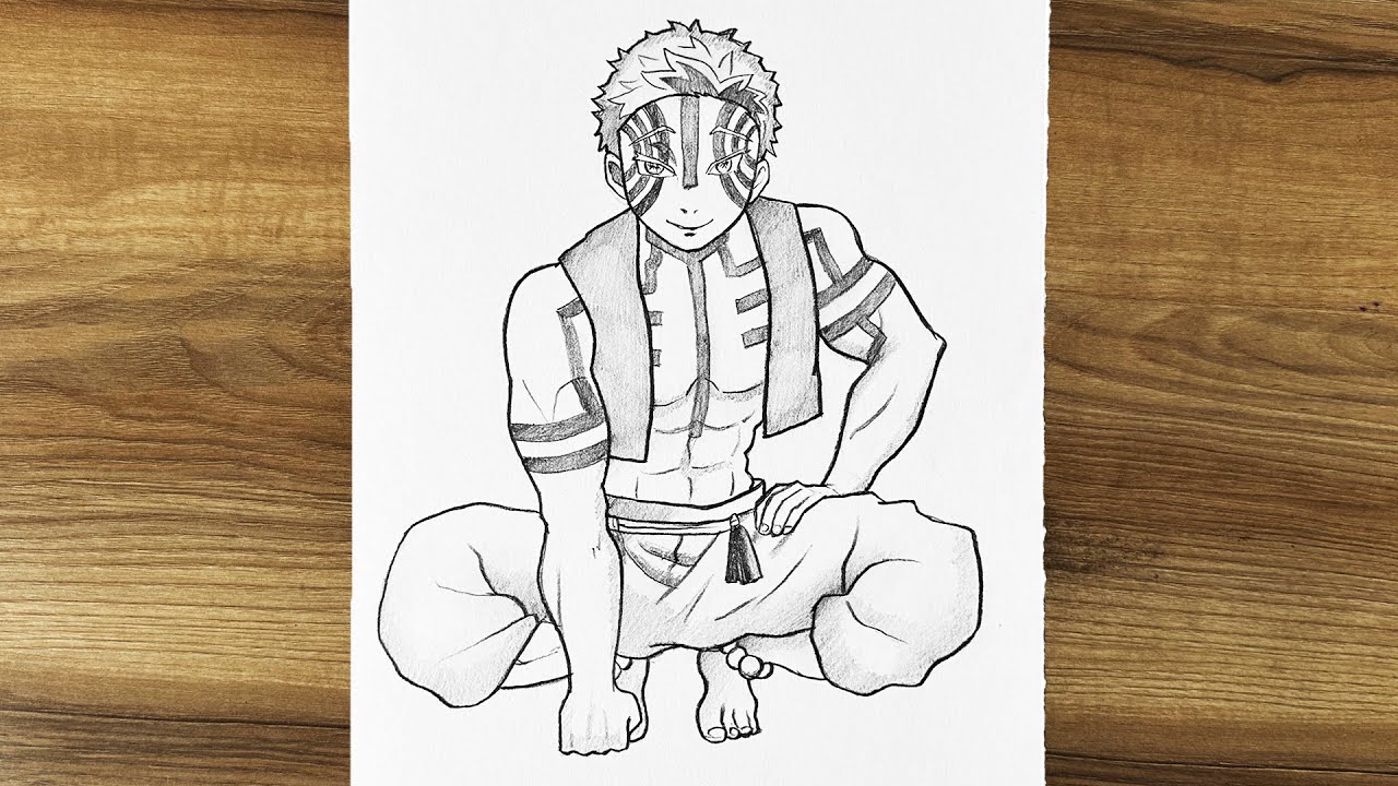 How to draw Akaza full body || Akaza from Demon Slayer drawing full ...