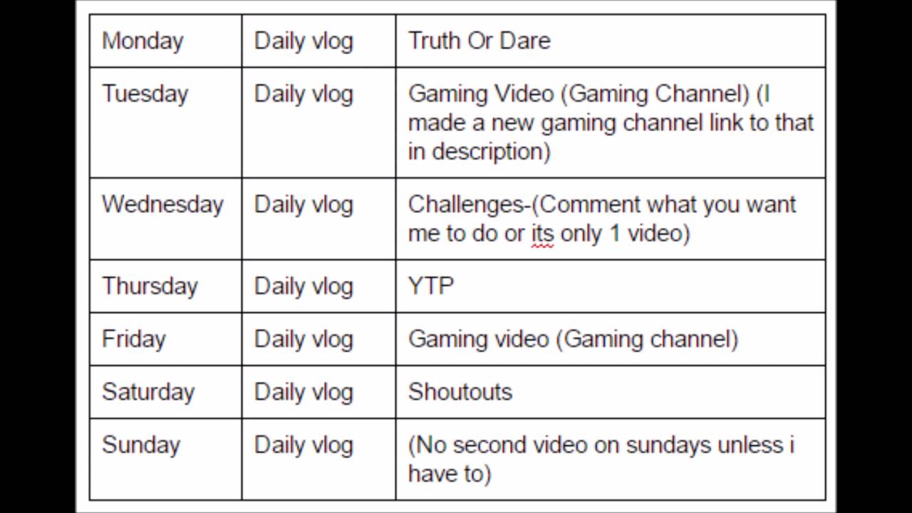 Youtube Schedule - YouTube