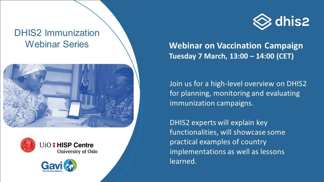 DHIS2 for Vaccination Campaigns - YouTube