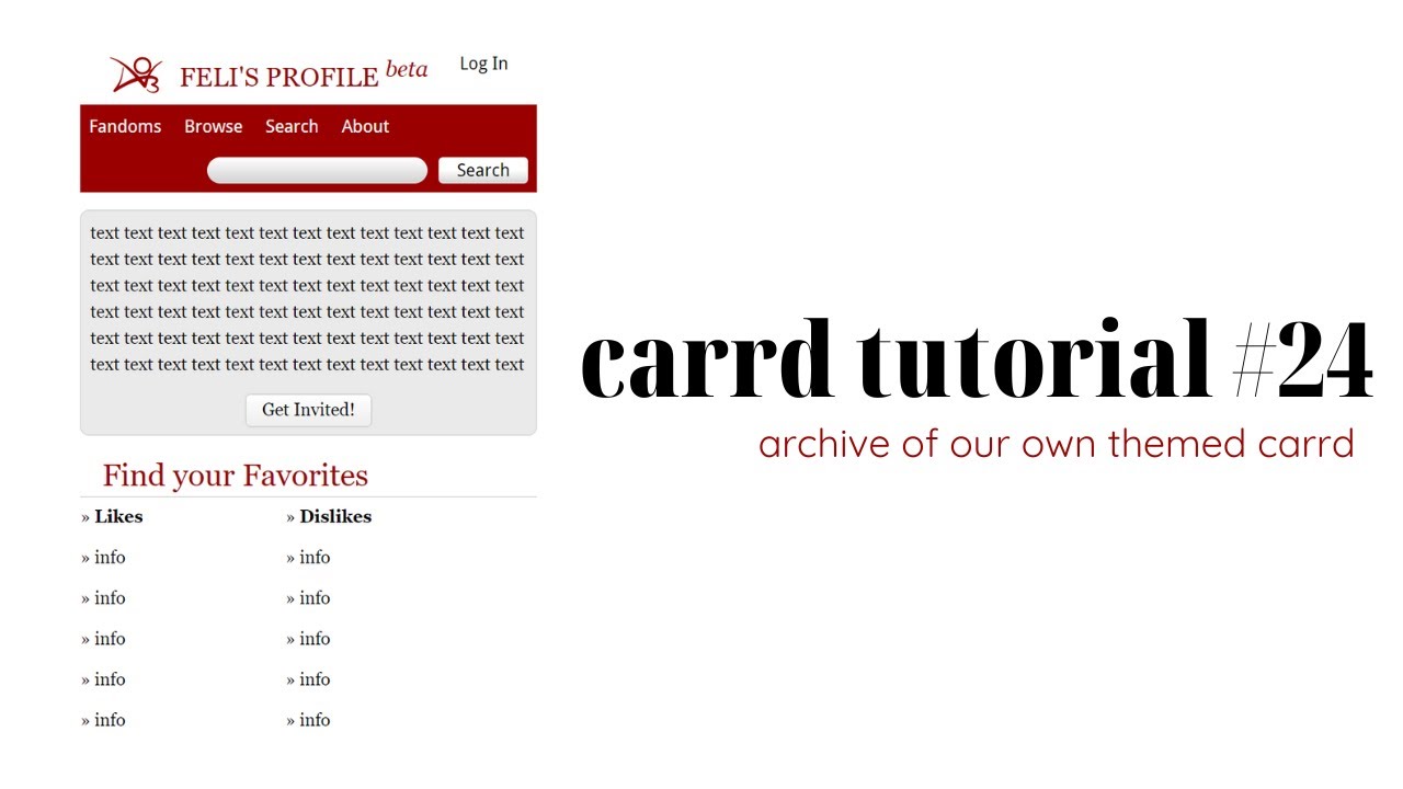 ao3 themed carrd tutorial #24 © elroseria - YouTube