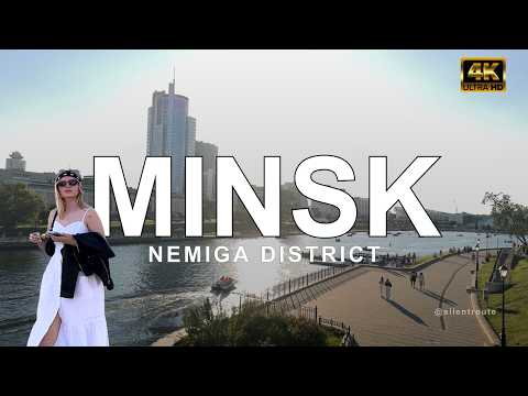 Minsk — Nemiga District Walk · Busy Crossings, Real People · 4K