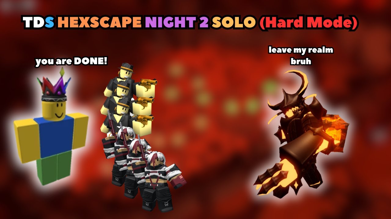 TDS HexScape Event Night 2 Solo on Hard Mode | Roblox | BloxNoobZ - YouTube