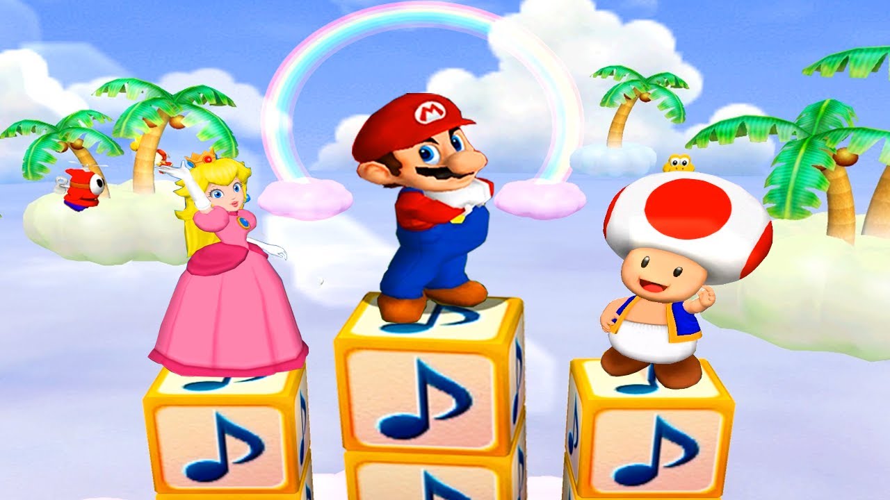 Mario Party 5 Minigames - Mario vs Toad vs Peach vs Koopa Kid - YouTube
