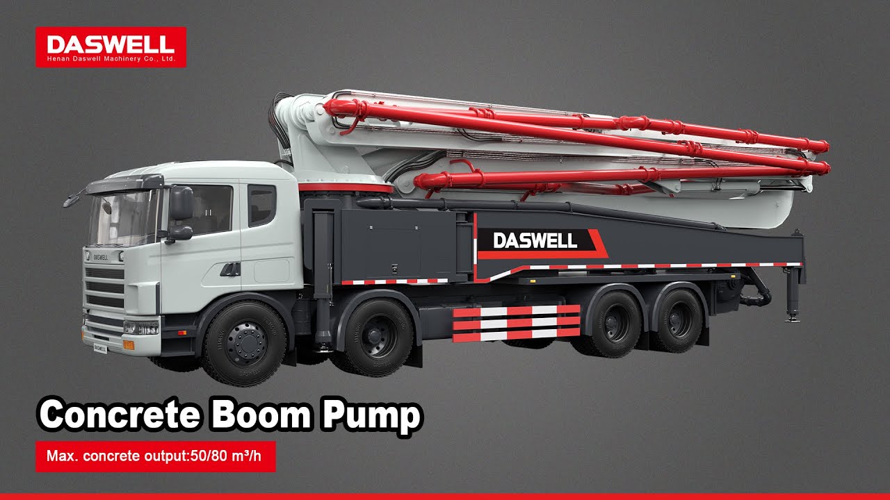 3D Working Video of Daswell Concrete Boom Pump - YouTube