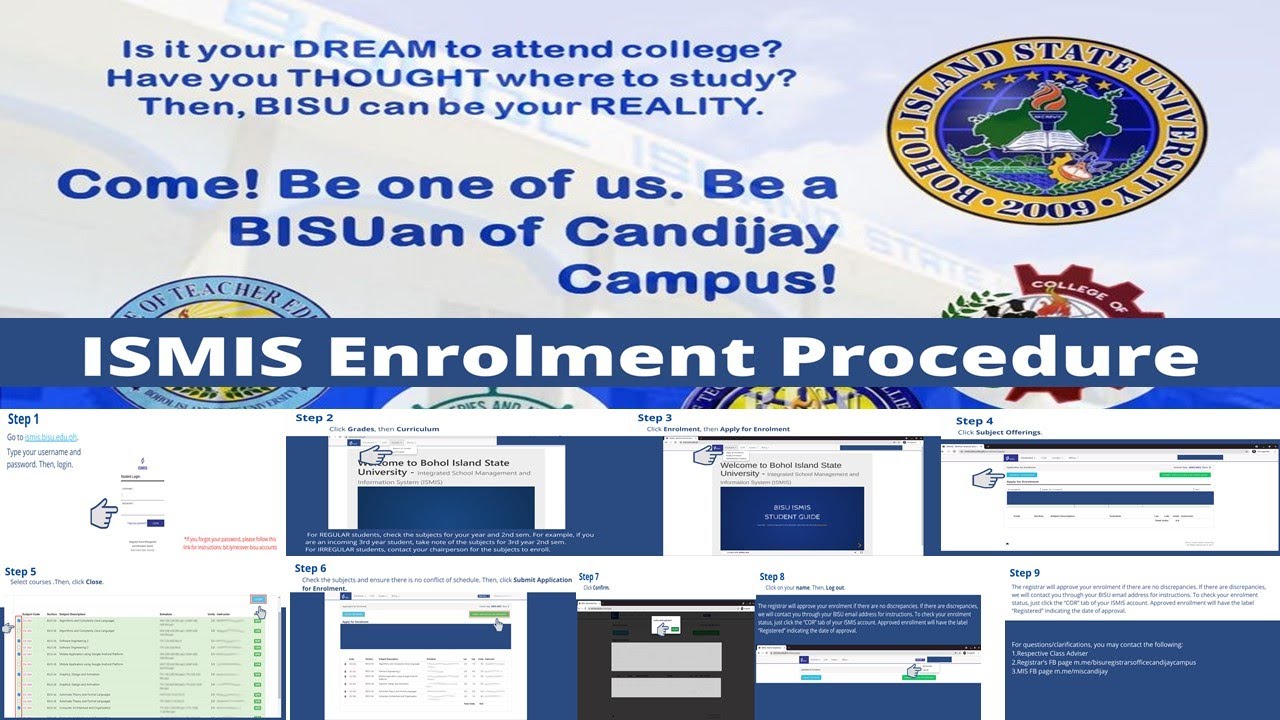 BISU ISMIS - ONLINE ENROLMENT GUIDE - YouTube