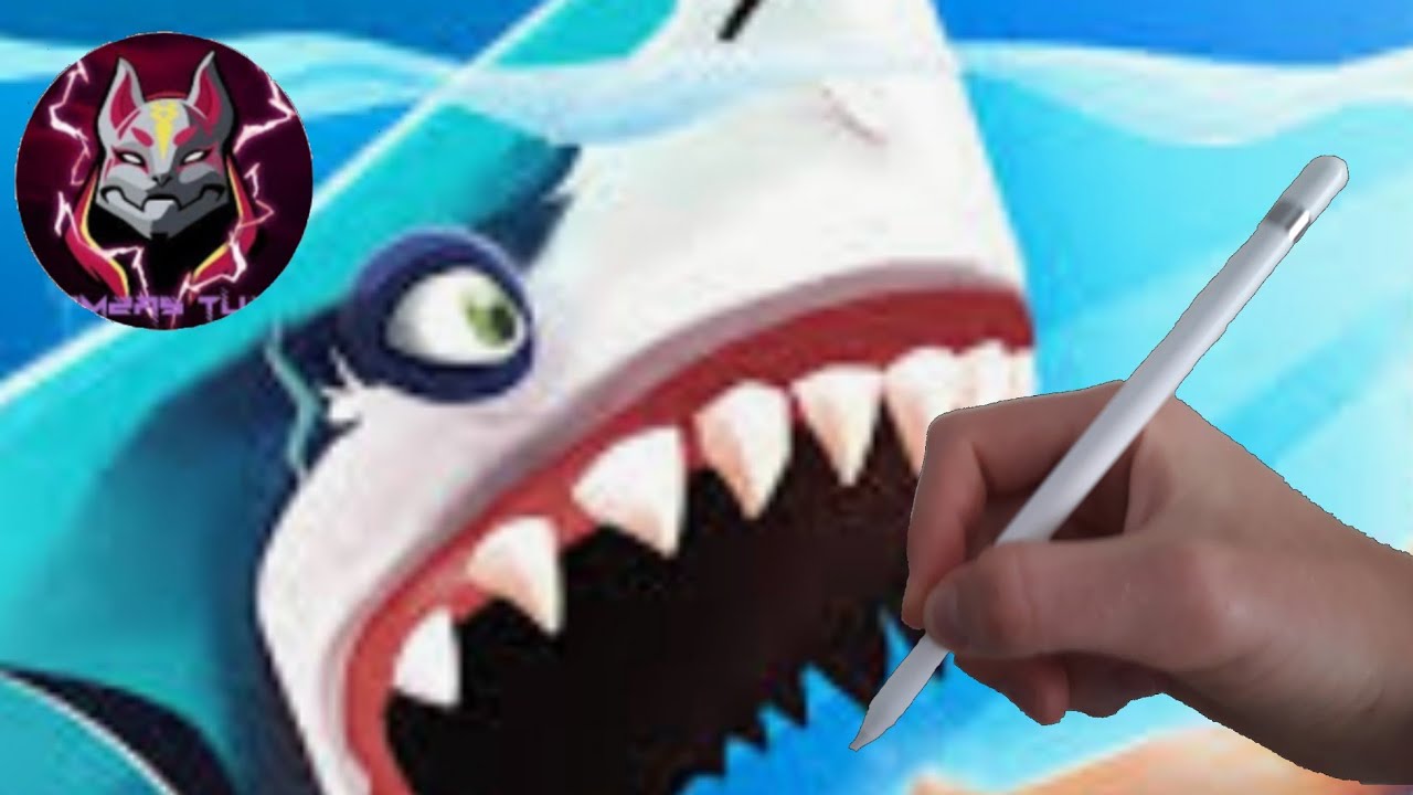 HOW TO DRAW HUNGRY SHARK WORLD’S LOGO | WITH IPAD - YouTube