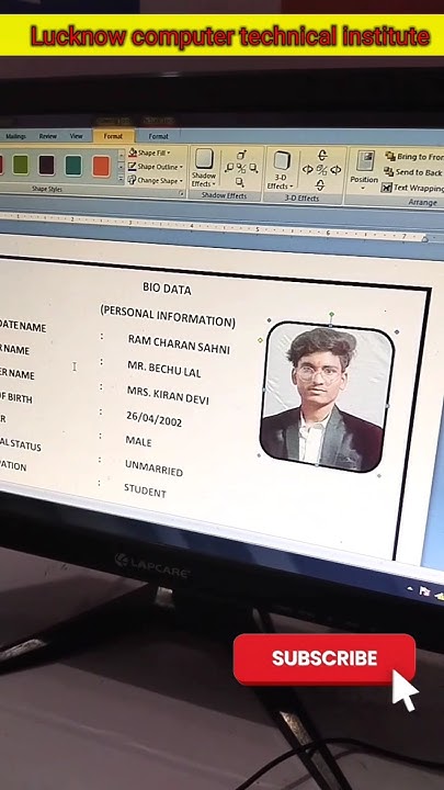Biodata mentain and image autofit shapes in Ms word#shortvideo # ...