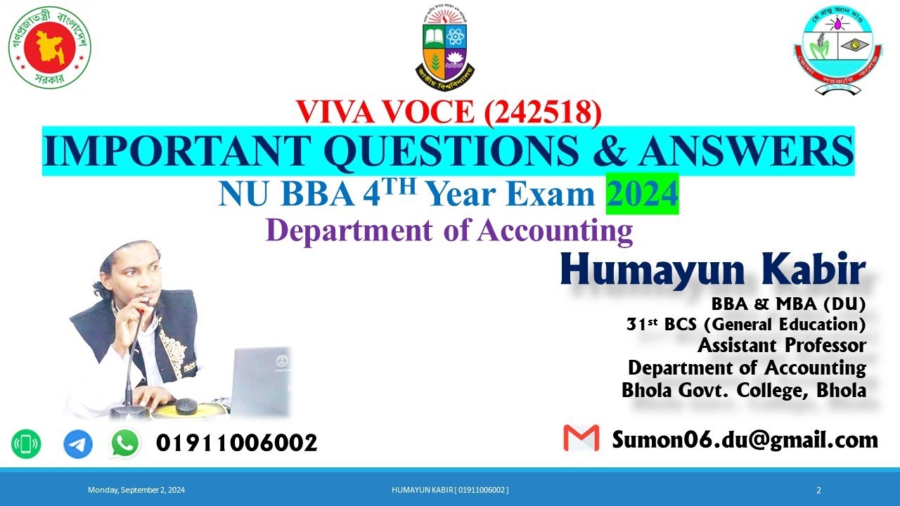 NU BBA 4TH YEAR VIVA 2024 || Important Questions & Answers - YouTube
