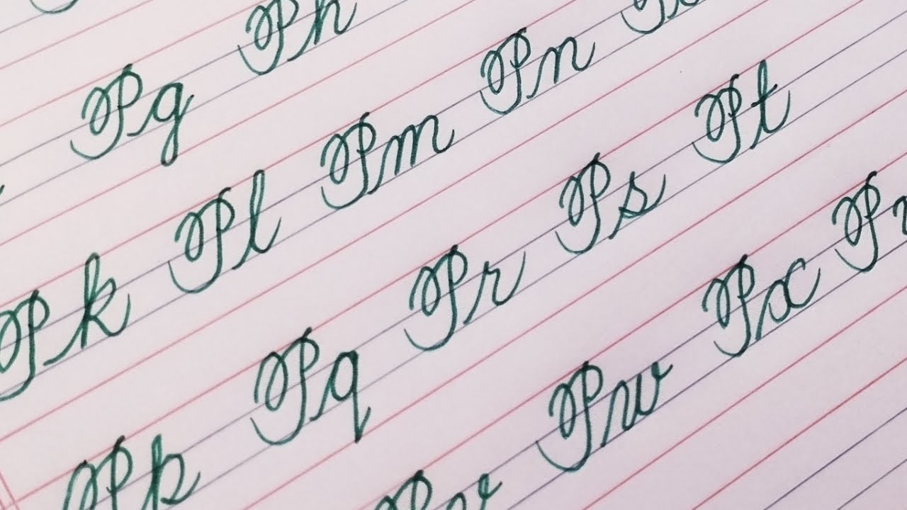 How to add Alphabets with capital Letter P in cursive writing ...