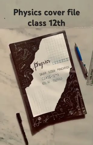 Physics cover page 📄 file class 12th 🥲 🧿 - YouTube
