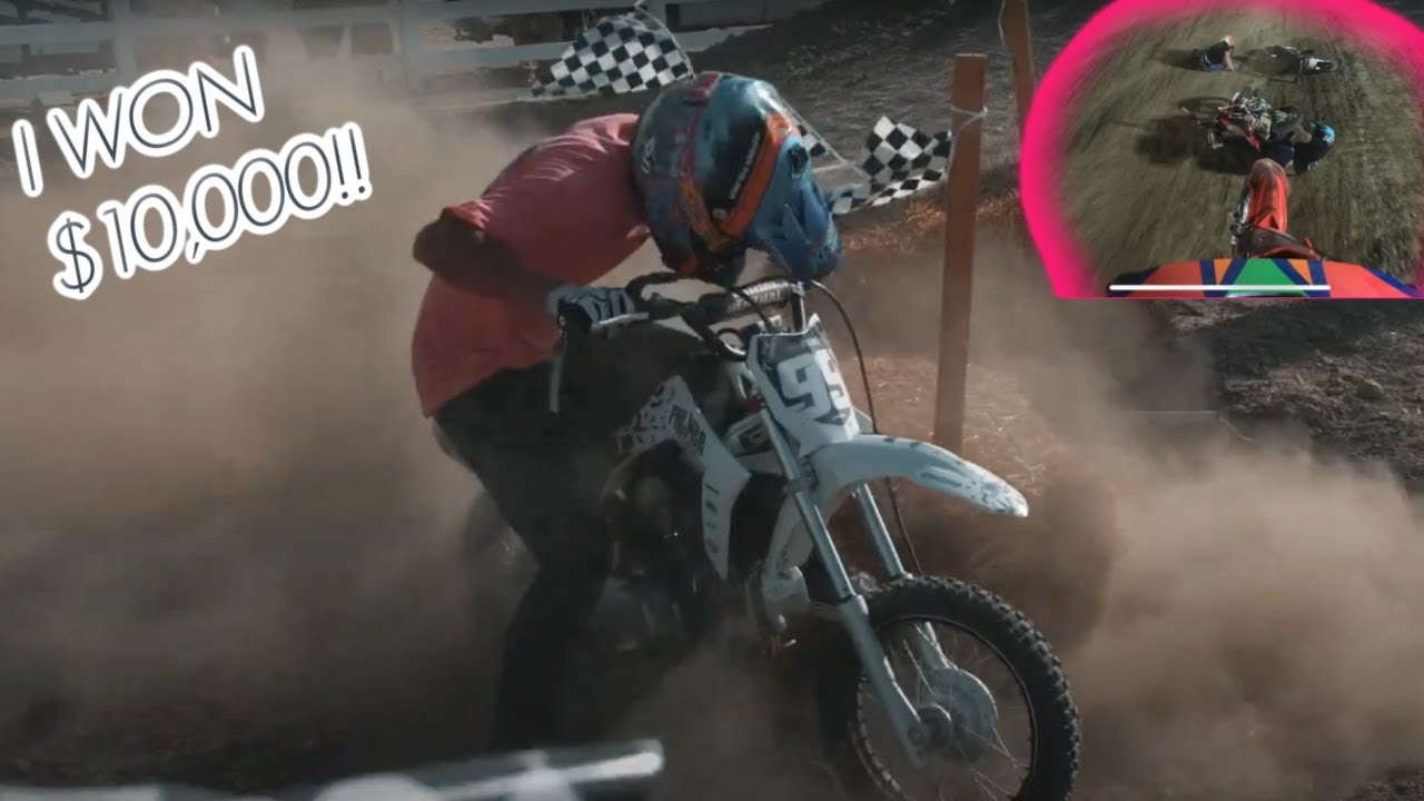 INSANE PIT BIKE RACE!!! KAYDEN WINS $10,000 - YouTube