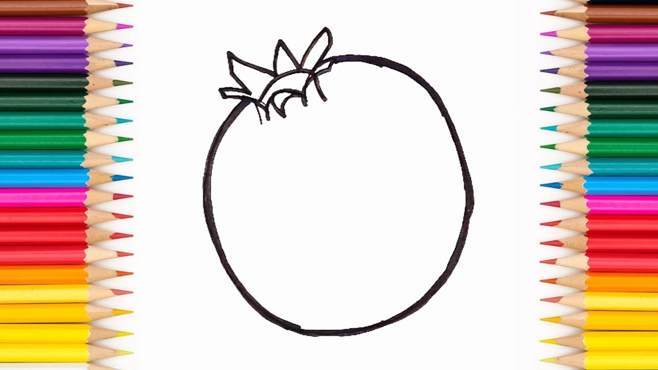 How to draw pomegranate step by step | easy anaar drawing for kids ...