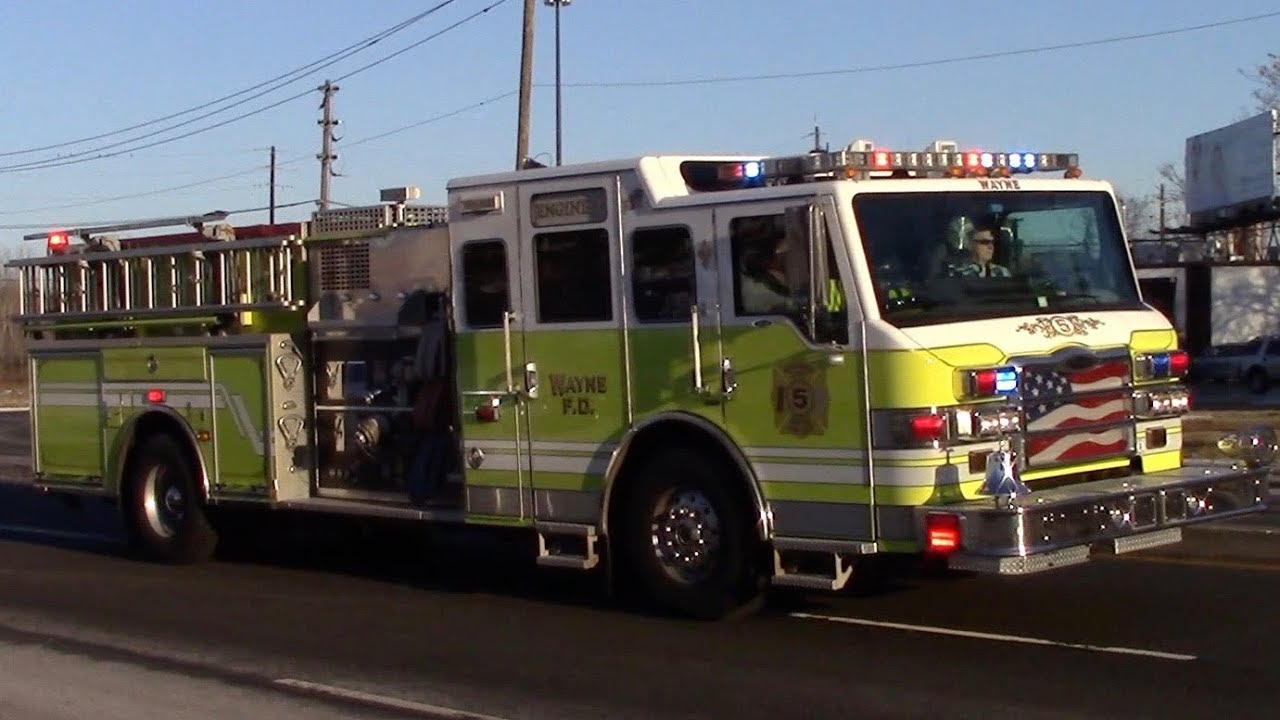 Wayne Fire Department Engine 5-1 Responding 1-10-18 - YouTube
