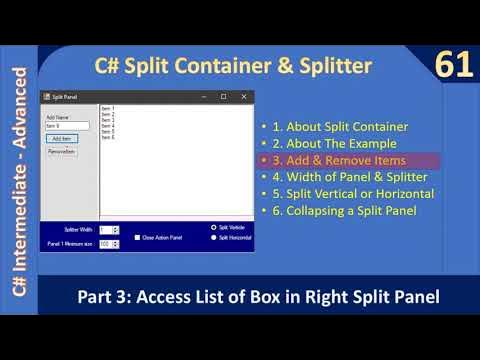 C# SplitContainer and Splitter | Part 3 Access Control on Panels | C# Advanced #61 - YouTube