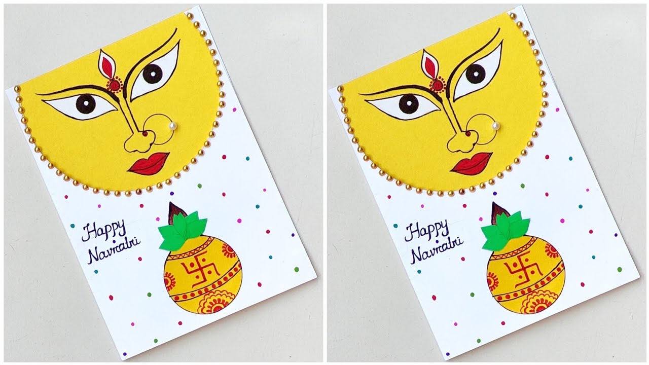 Navratri Greeting card/Handmade Navratri Card/Durga puja Card /Easy ...