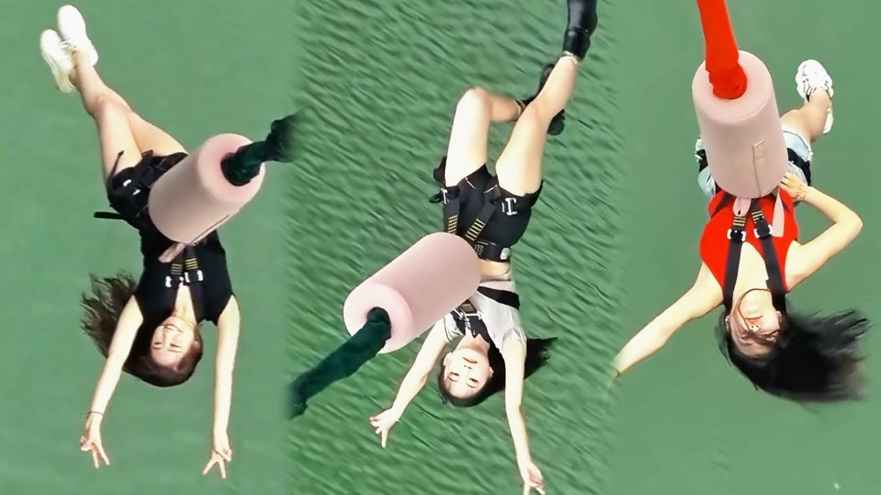 The Beautiful Girl Bungee Jumps And Poses For Photos!|Chinese adventure ...