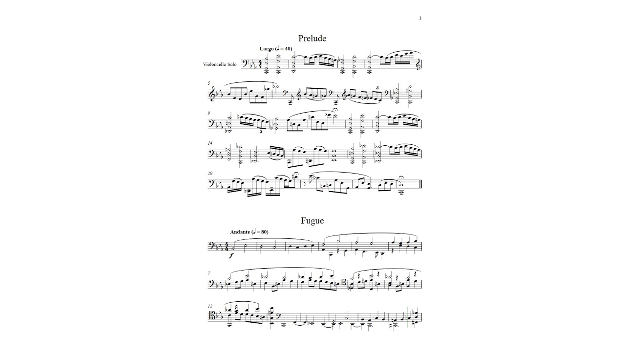 Prelude and Fugue for Violoncello Solo, by Guy Shapira, Opus 135 - YouTube