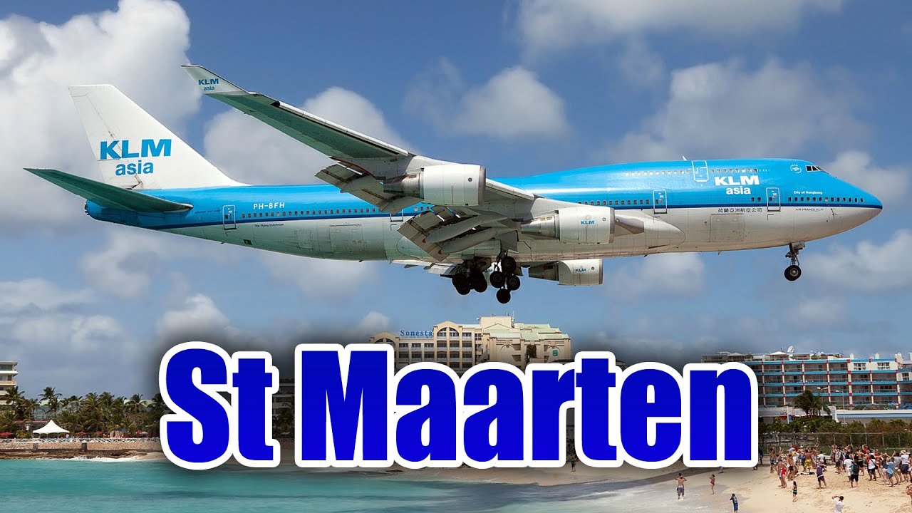 Increíble aterrizaje de un Boeing 747 en St. Maarten - YouTube