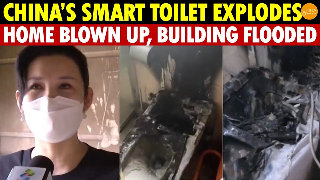 China’s Smart Toilet Explodes and Catches Fire! Entire Home Blown Up, Building Flooded - YouTube