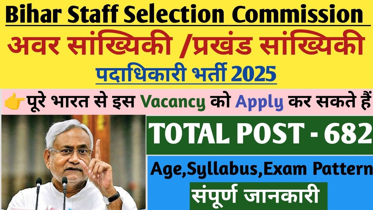 BSSC Block Statistical Officer | Block Vacancy 2025 | Bihar SSC ...