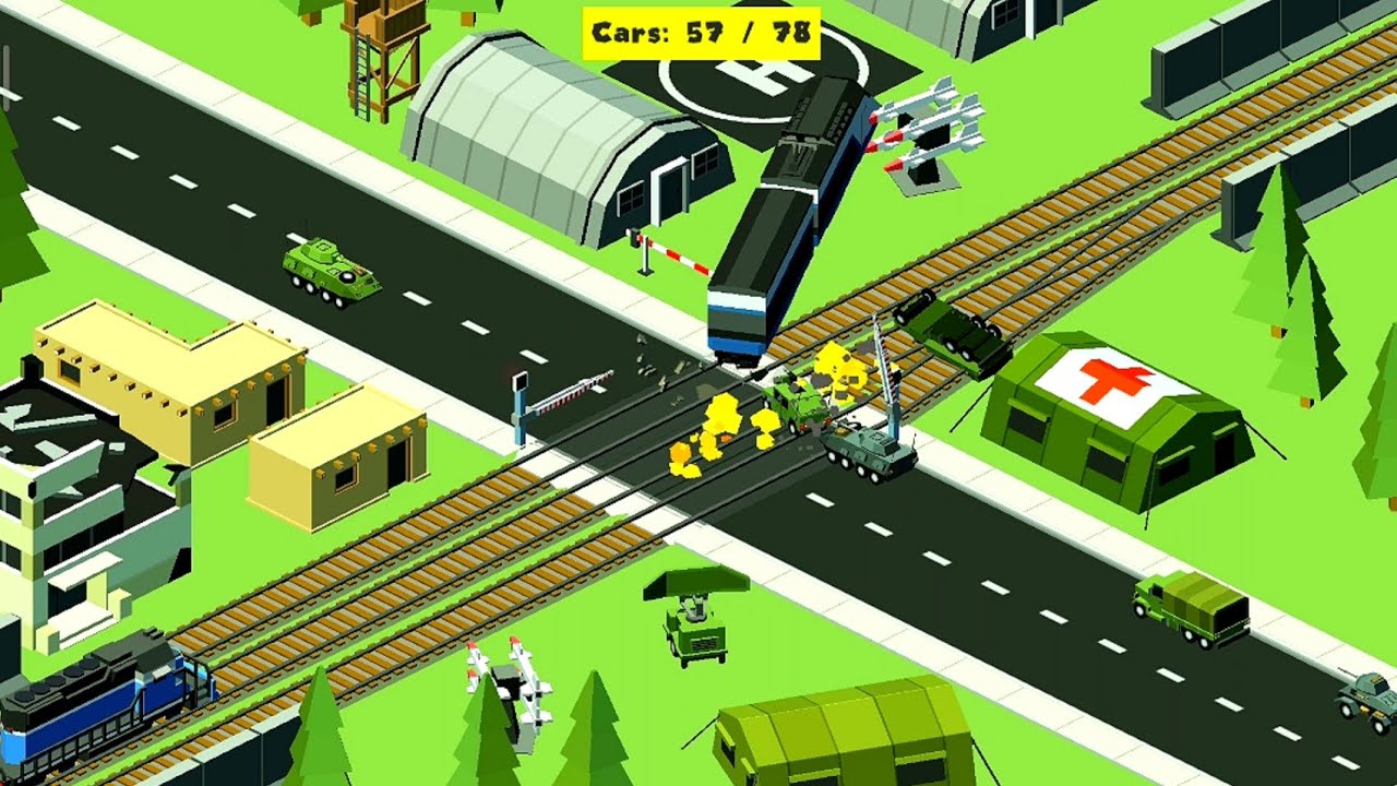 Army Vehicles Train Track Crossing - Train Game - Railroad Crossing Pro ...