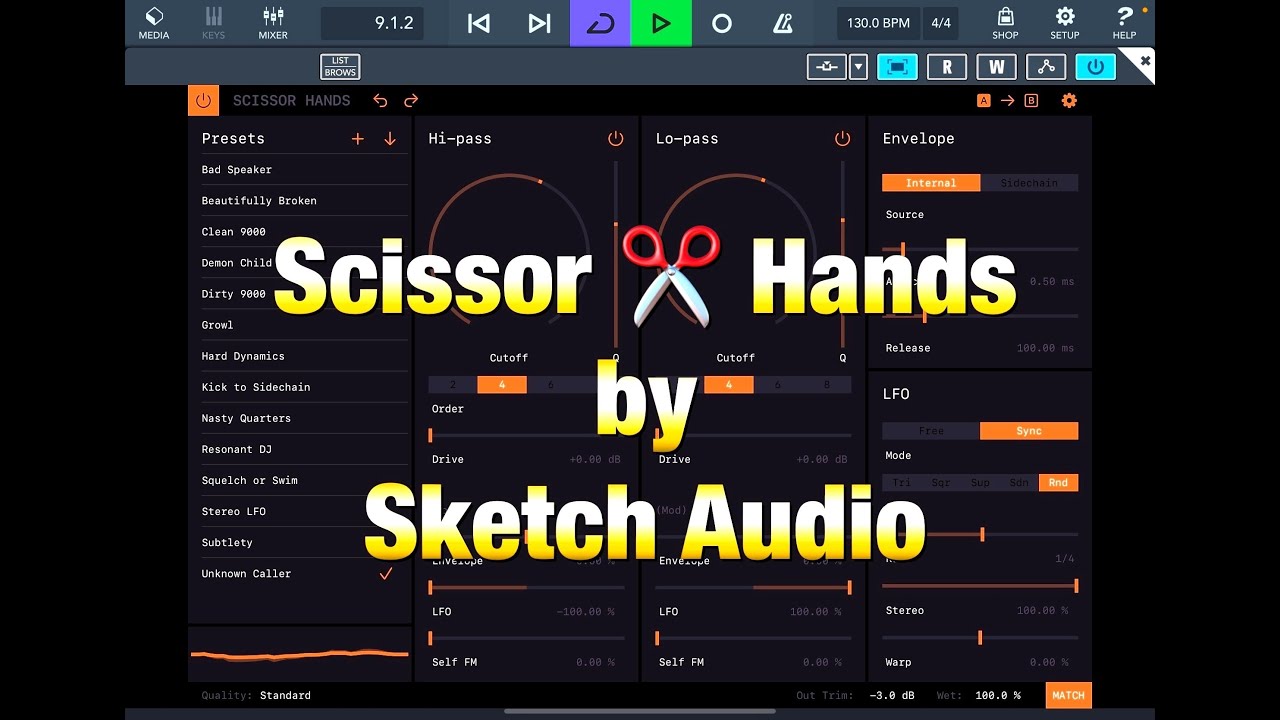 Scissor Hands — Filter Effect - Precision Tone Sculptor by Sketch Audio - Demo for the iPad ...