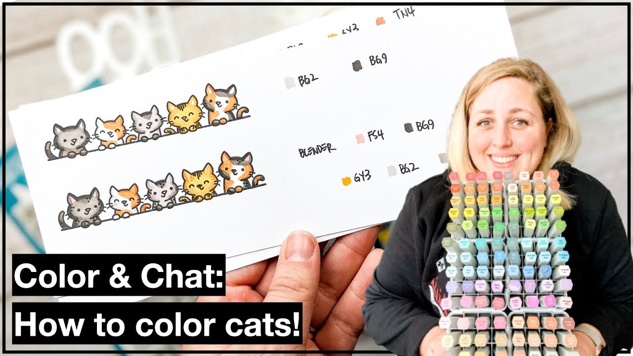 How to color Lawn Fawn cats! [Color & Chat] - YouTube