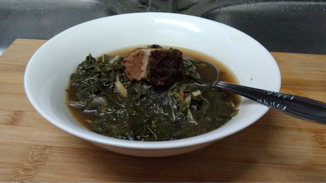 Sup Daun Empasa Gulai Sardin Babi (Tapioca Leaves with Canned Three ...