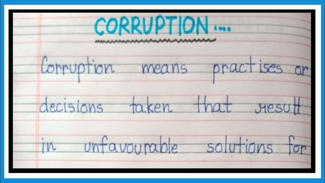Corruption essay in english/essay on corruption in english/What is ...