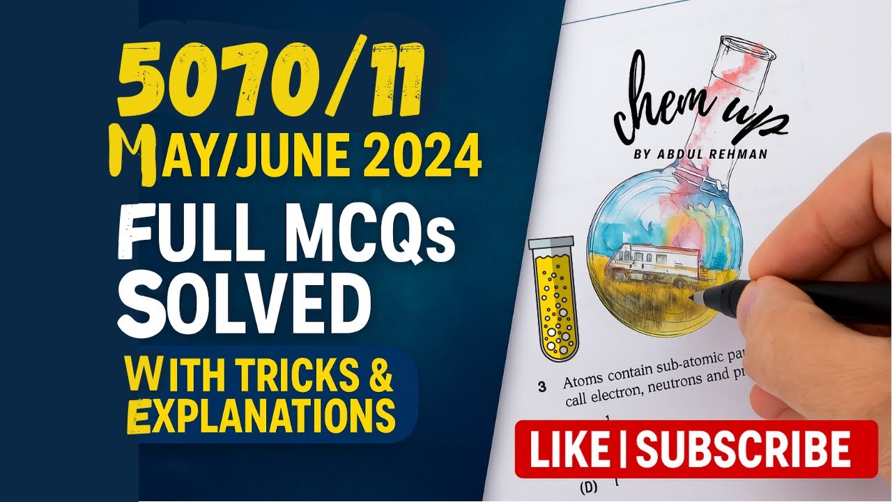 O Level Chemistry 5070/11 May/June 2024 | Full MCQs Solved with Tricks ...