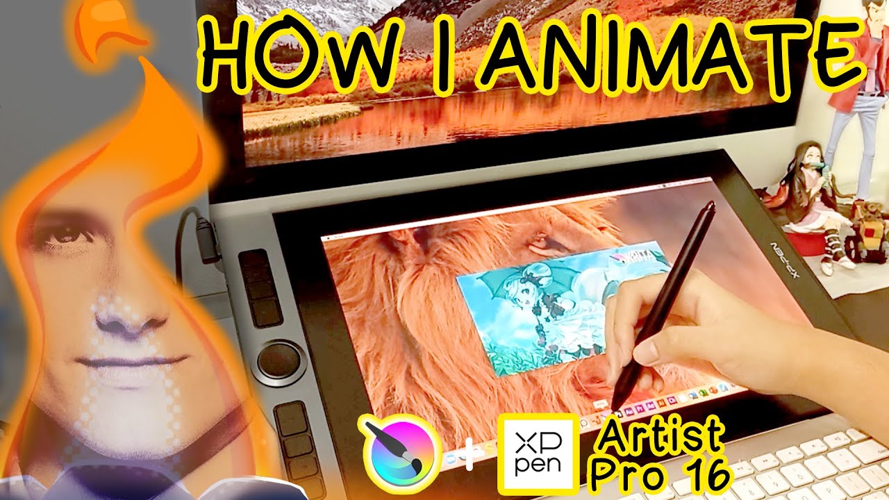 KRITA I How to Animate FIRE using XP PEN Artist Pro 16 (Unboxing ...