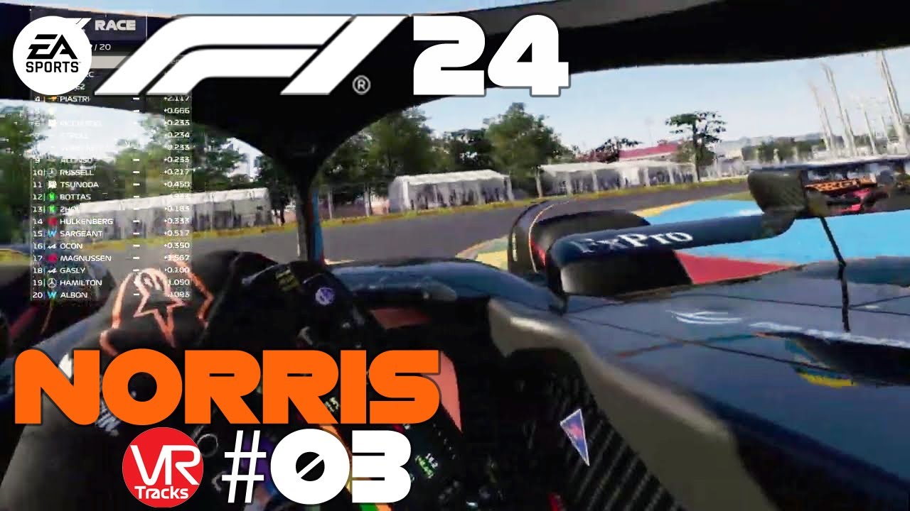 VR Cockpit🏆 R03 Australia GP 🏎️ Lando Norris McLaren 🏁F1®24 🏎️ Uncut ...