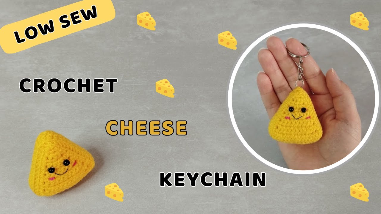 Crochet cheese keychain tutorial | crochet keychain for beginners - YouTube