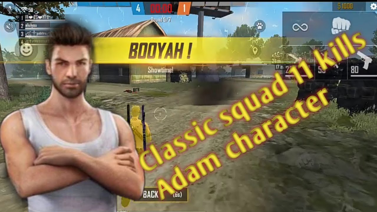 Classic squad 11 kills || Adam character|| Free fire || ADAM LOVERS ...