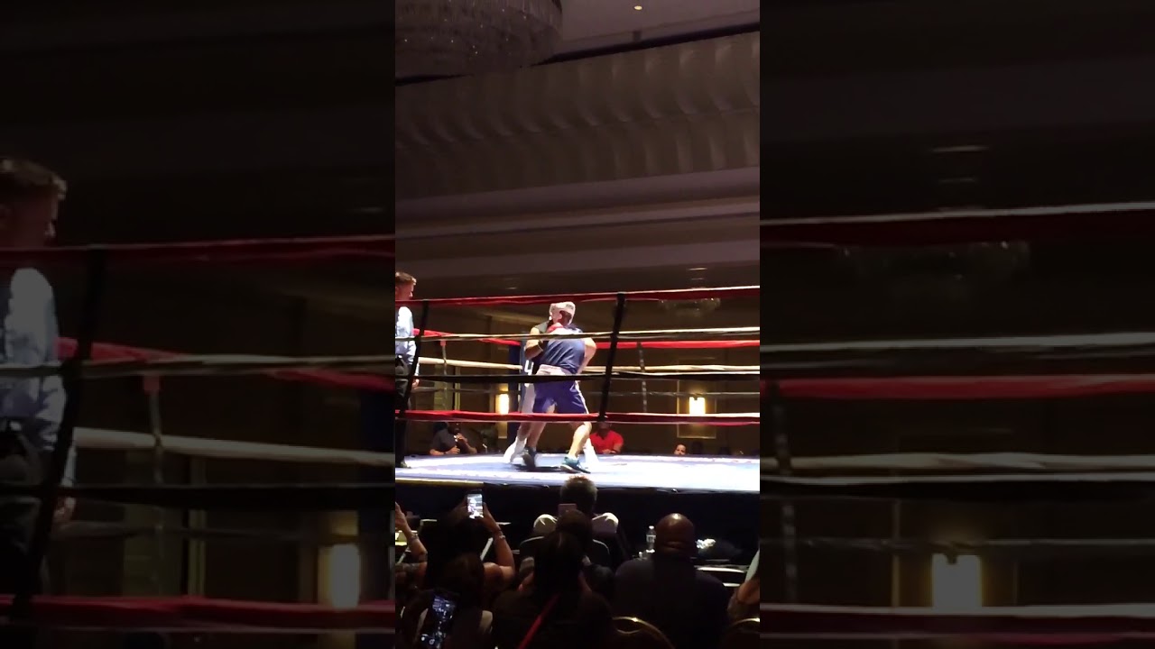 Battle of the badges knockout by rookie boxer - YouTube
