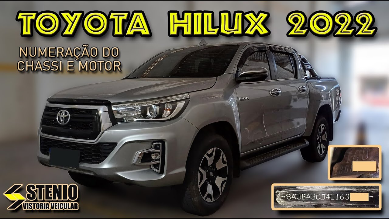 Local e padronização da numeração do chassi e do motor d Toyota Hilux ...