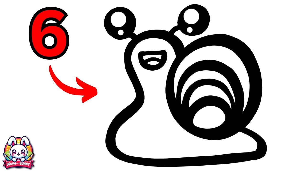 How to Draw a Snail | SUPER EASY!! | DrawWithBunny - YouTube
