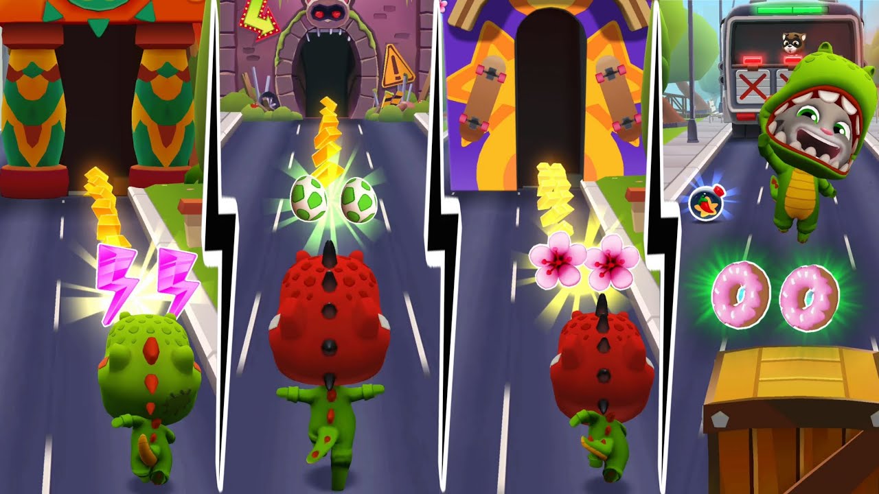 Talking Tom Gold Run. Events Dinosaur & Cakes & Strength & Flowers ...