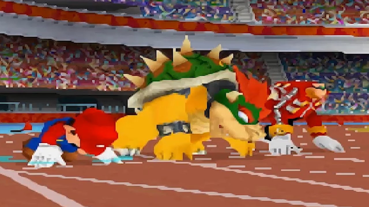 Mario & Sonic at the Olympic Games (DS) - All Characters 100m Gameplay ...